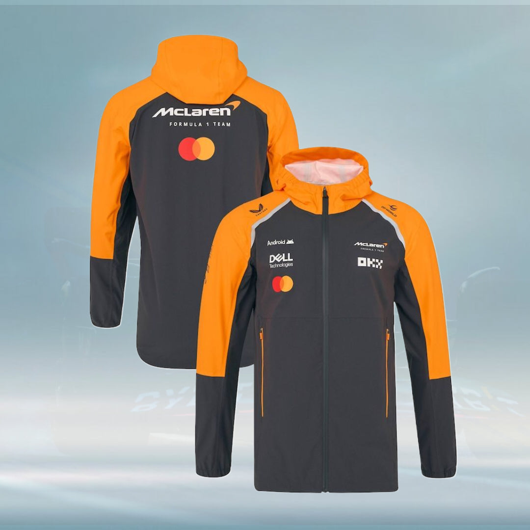 McLaren 2025 Team Waterproof Rain Jacket - Unisex – FormulaFit Raceweras