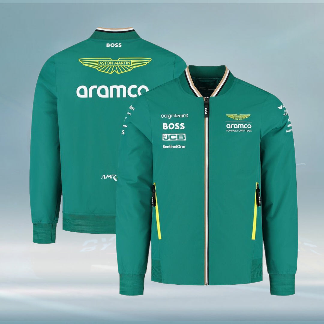 Aston Martin Aramco Cognizant F1 2025 Team Bomber Jacket – FormulaFit ...