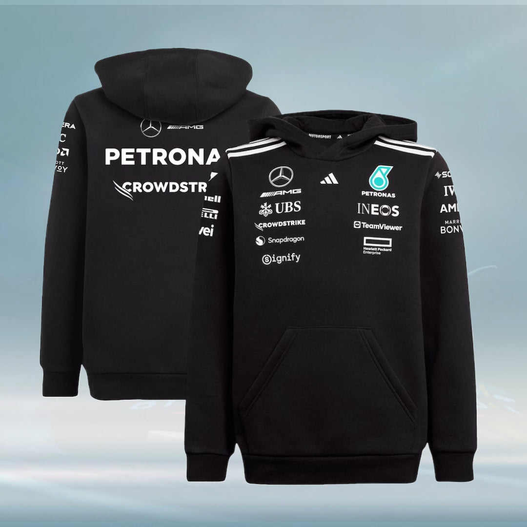 Mercedes AMG Petronas adidas F1 2025 Team Hoodie - Black – FormulaFit ...