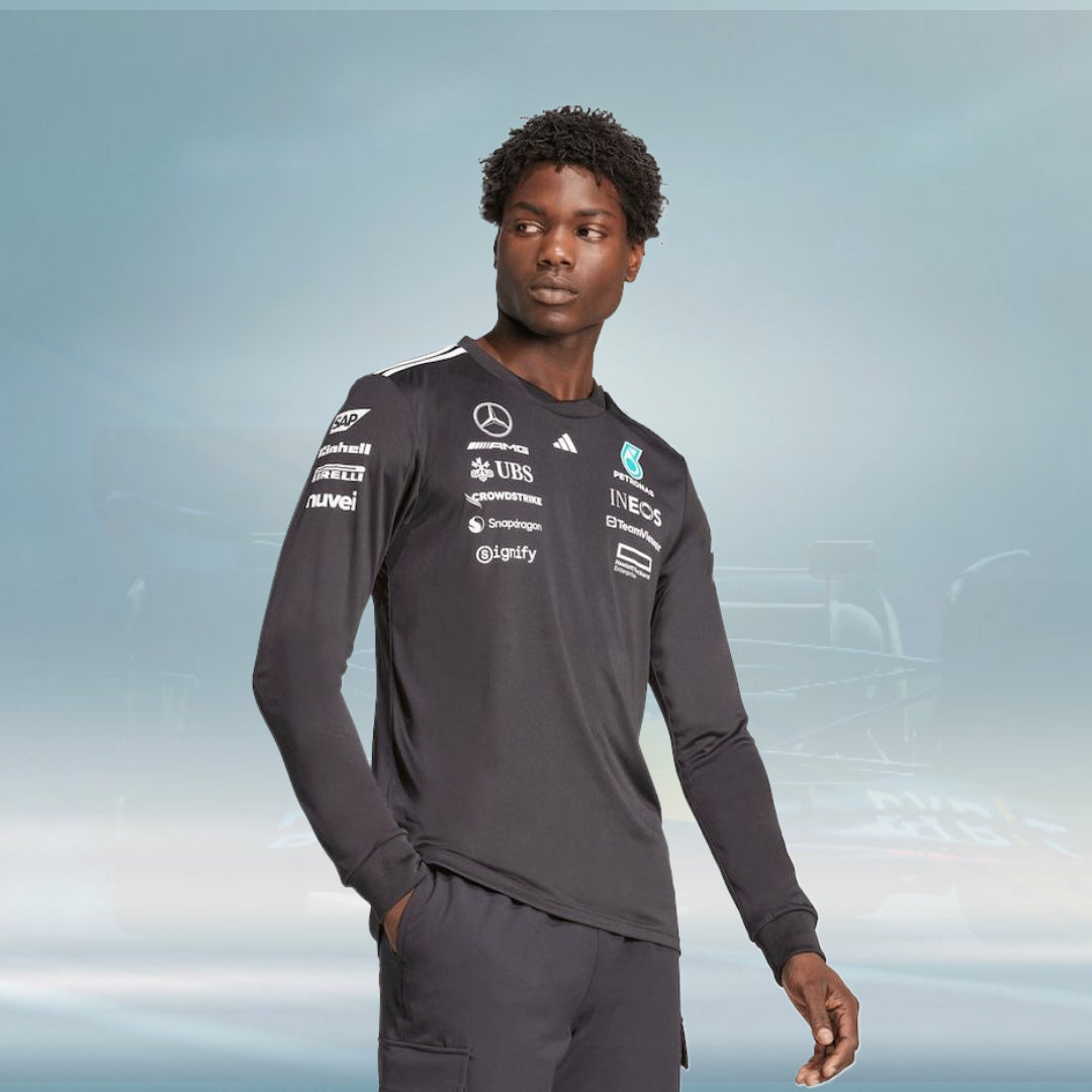 Mercedes AMG Petronas adidas F1 2025 Team Long Sleeve Driver T-Shirt ...