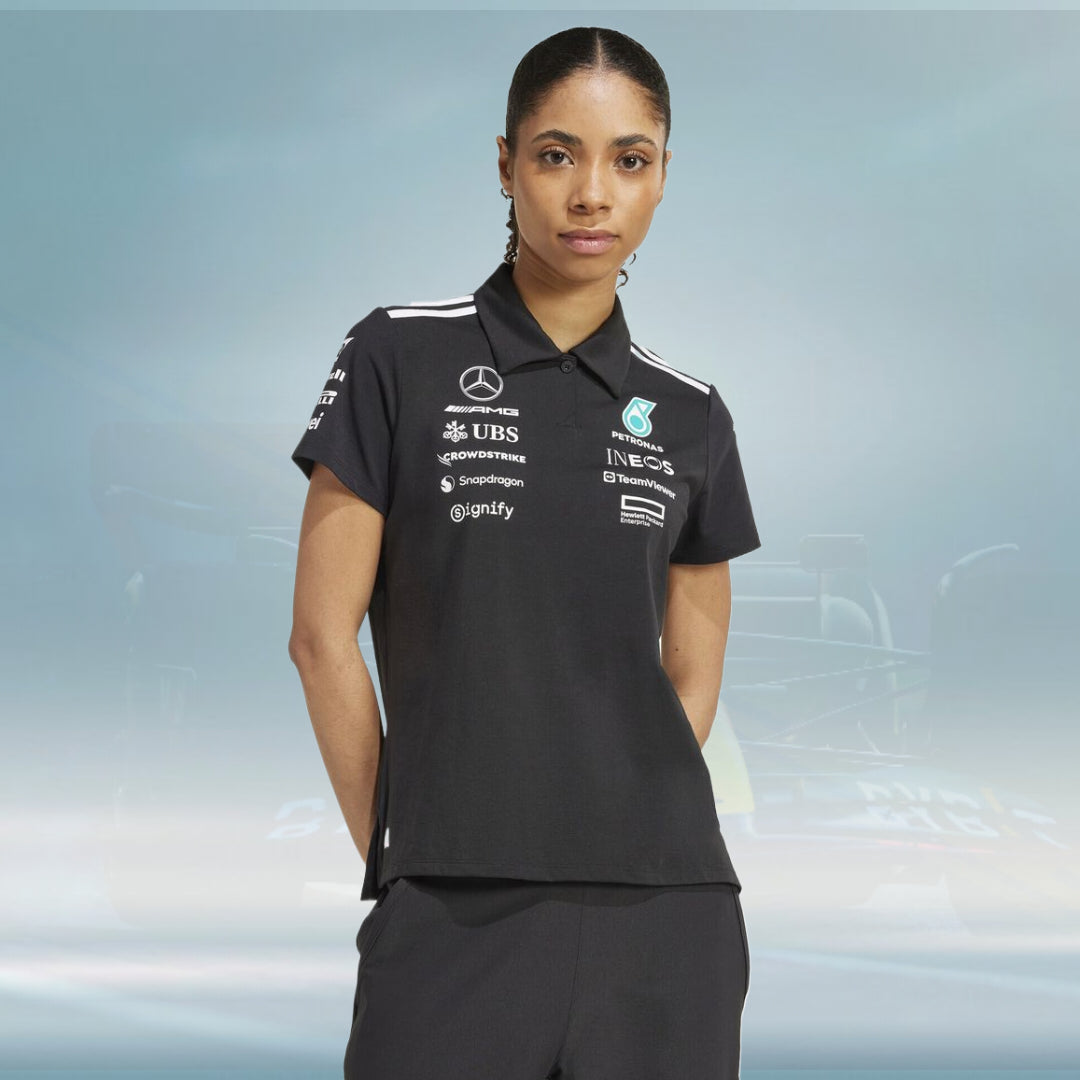 Mercedes AMG Petronas adidas F1 2025 Team Polo - Black - Womens ...