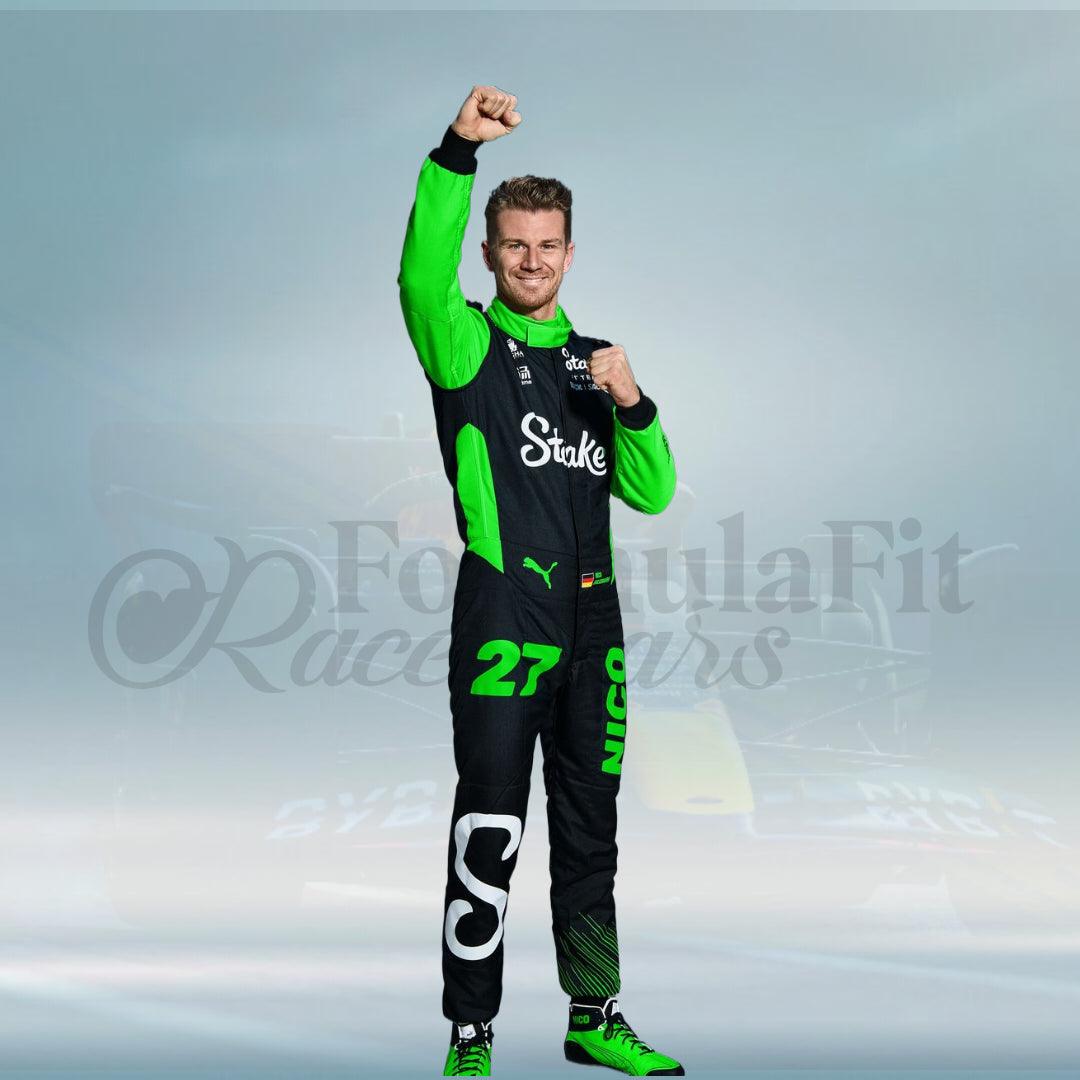 2025 Nico Hulkenberg Stake F1 Team Racing Suit – FormulaFit Raceweras