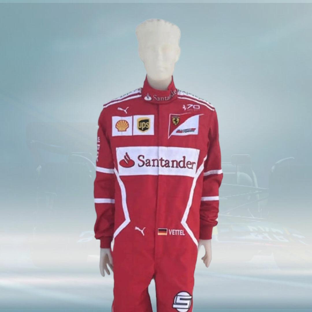 Sebastian Vettel 2017 Ferrari F1 Embroidery Race Suit – FormulaFit Raceweras